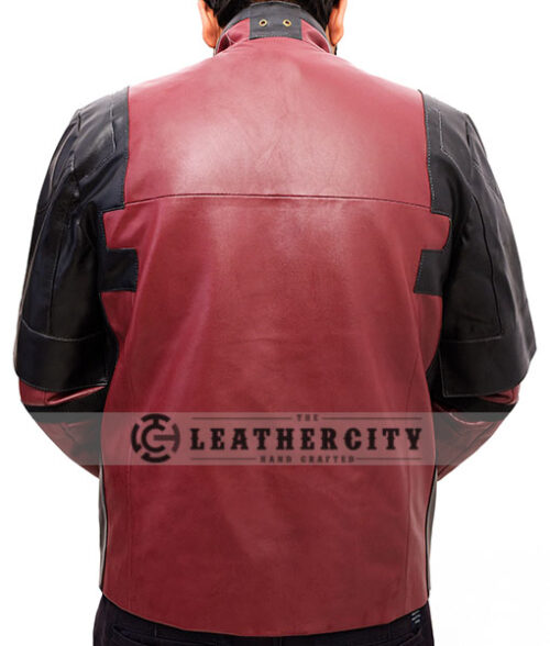 Deadpool Wade Wilson (Ryan Reynolds ) Maroon and Black Leather Jacket ...