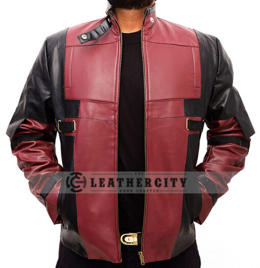 Deadpool Wade Wilson (Ryan Reynolds ) Maroon and Black Leather Jacket ...