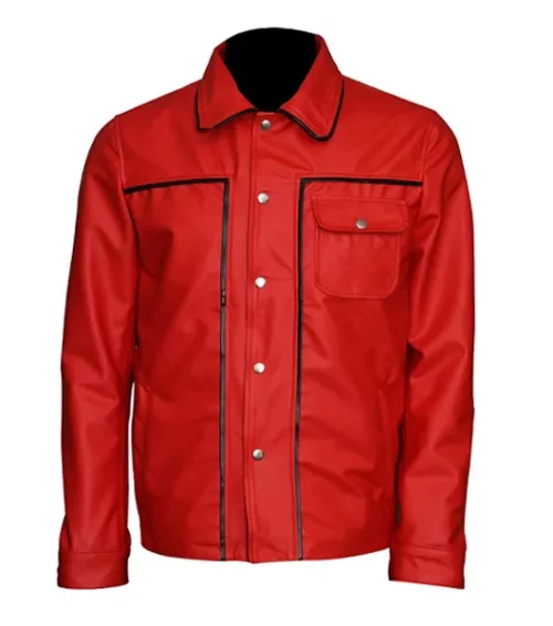 Elvis Presley Inspired Mens Red Leather Jacket - The Leather City