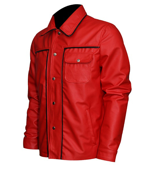 Elvis Presley Inspired Mens Red Leather Jacket - The Leather City