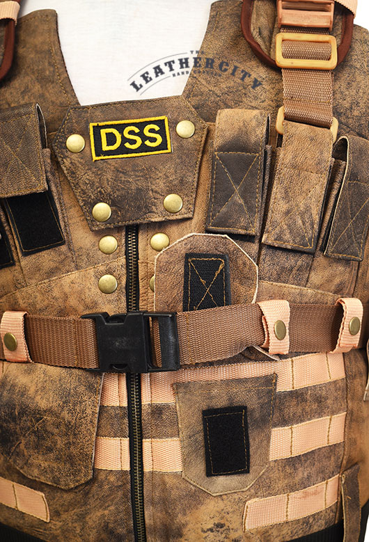 Furious 7 Agent Luke Hobbs (Dwayne Johnson) DSS Tactical Leather Vest