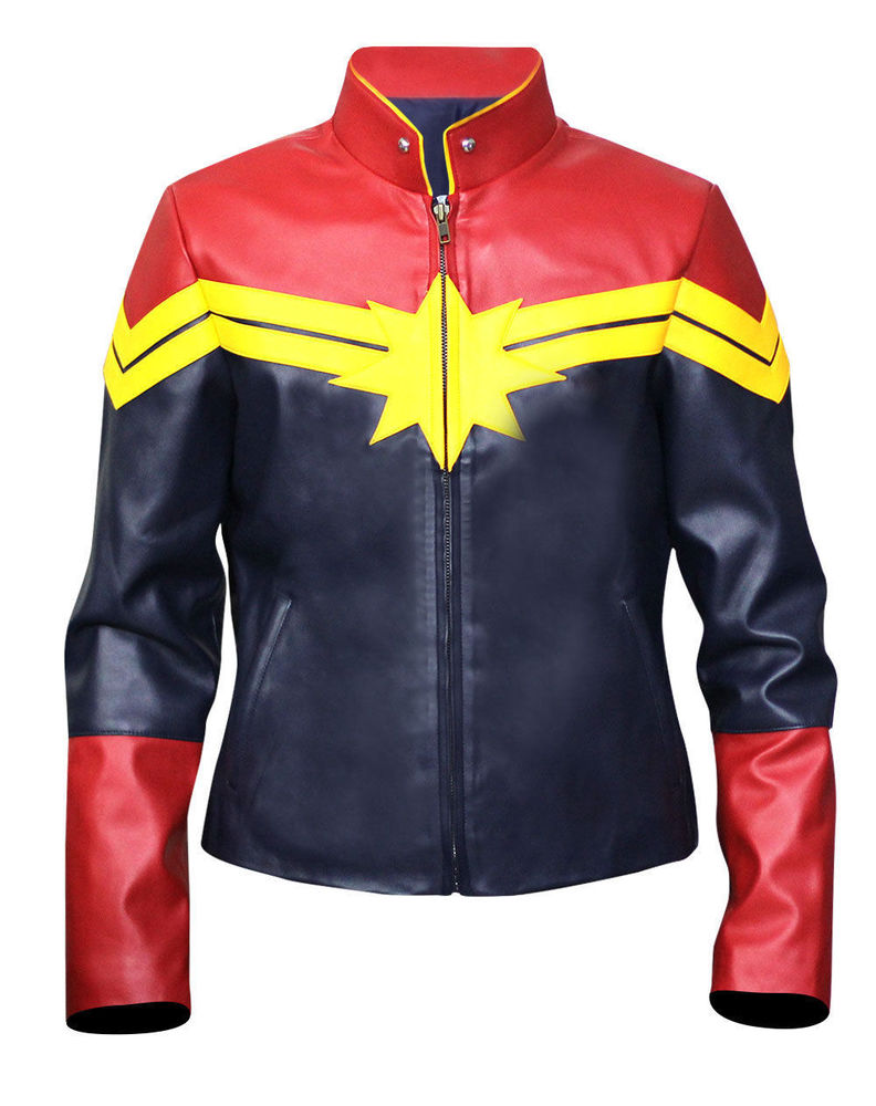 Captain Marvel Carol Danvers Blue and Red Jacket - TheLeatherCity