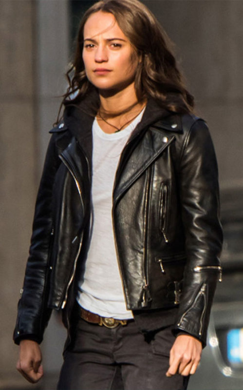 Tomb Raider's Lara Croft (Alicia Vikander) Motorcycle Leather Jacket - TLC