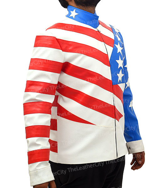 Vanilla Ice's American Flag Leather Biker Jacket - TheLeatherCity