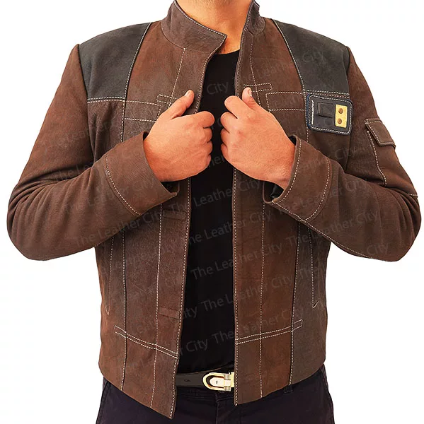 Han Solo (Alden Ehrenreich) Suede Leather Jacket From Solo: A Star Wars ...