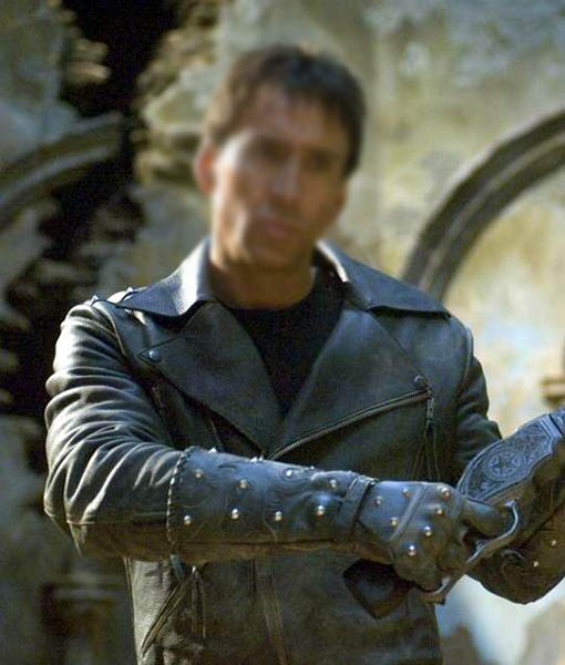 Nicolas Cage Ghost Rider Black Motorcycle Real Leather Jacket