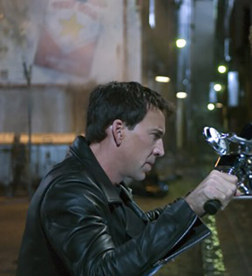 Nicolas Cage Ghost Rider Black Motorcycle Real Leather Jacket