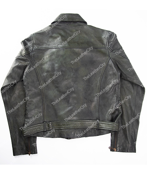 Captain Marvel's Carol Danvers Black Motorcycle Leather Jacket - TLC