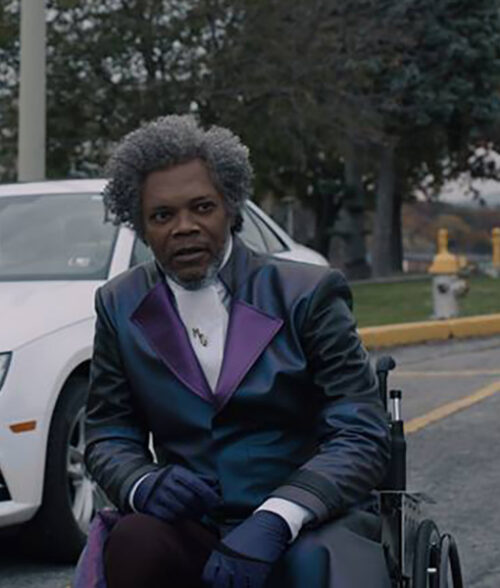 Glass Samuel L Jackson "Elijah Price" Purple Trench Coat - TLC