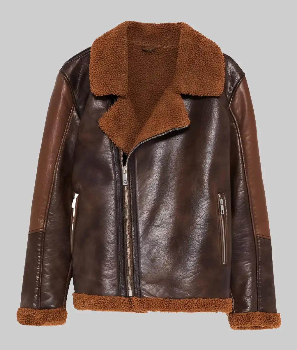 Dean Ambrose Jacket | WWE TLC Brown Shearling Jacket