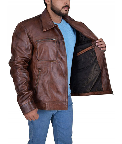 Arrow Season 4's David Ramsey (John Diggle) Brown Leather Jacket