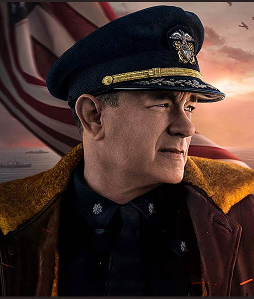 Greyhound Commander Ernest Krause (Tom Hank) Sheepskin Leather Jacket - TLC