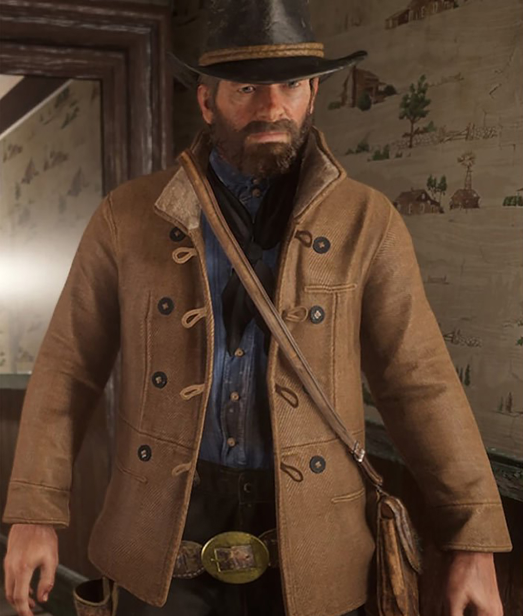 Red Dead Redemption 2 Jacket - Brown Shearling Scout Jacket
