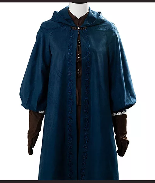 The Witcher Ciri (Freya Allan) Coat - Blue Hooded Coat