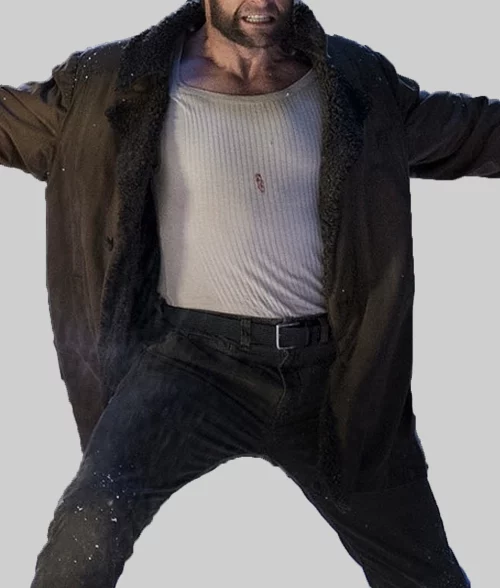 The Wolverine Logan (Hugh Jackman) Shearling Leather Jacket