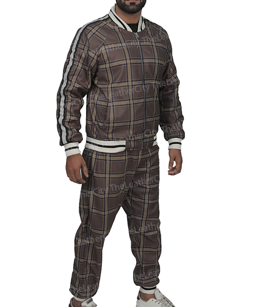 The Gentlemen Coach Tracksuit aka Colin Farrell Plaid Textured Tracksuits