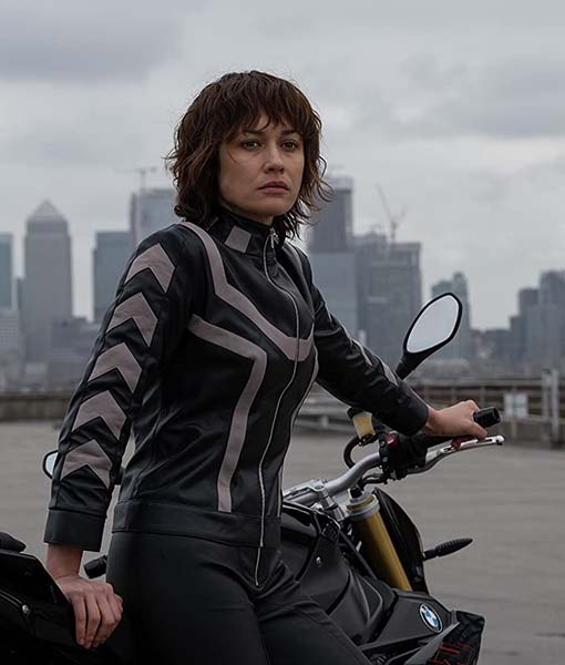 The Courier Olga Kurylenko Black Leather Jacket | TLC
