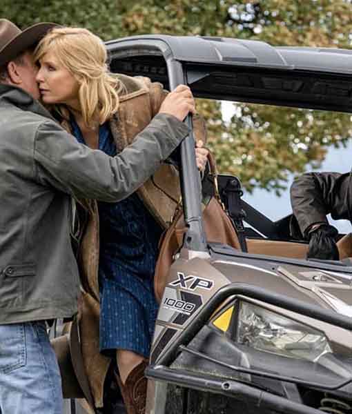 Yellowstone Season 3 Finale Beth Dutton Leather Trench Coat