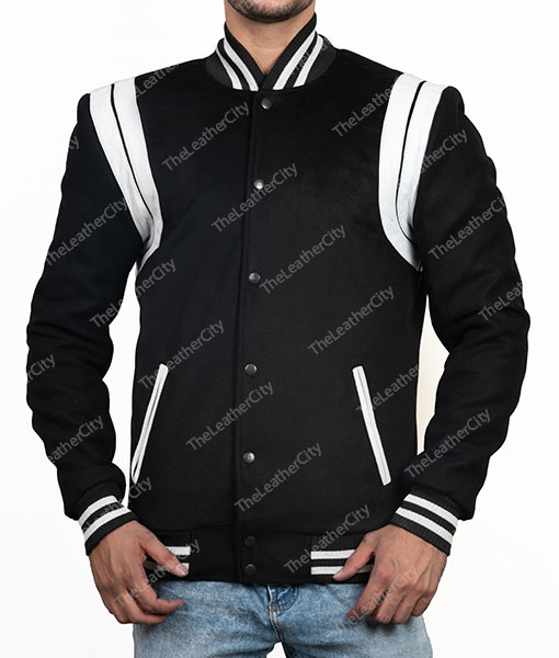 SLP Teddy Black Varsity Jacket