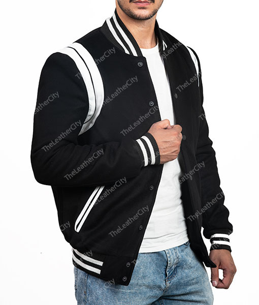 SLP Teddy Black Varsity Jacket