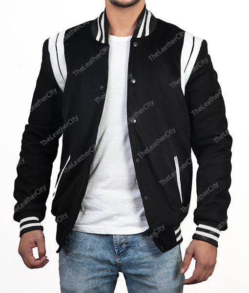 SLP Teddy Black Varsity Jacket