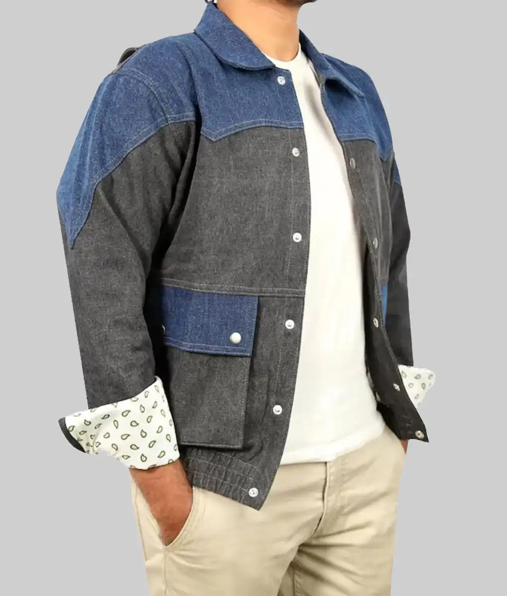 Back to the Future Marty Mcfly Grey and Blue Denim Jacket - TLC