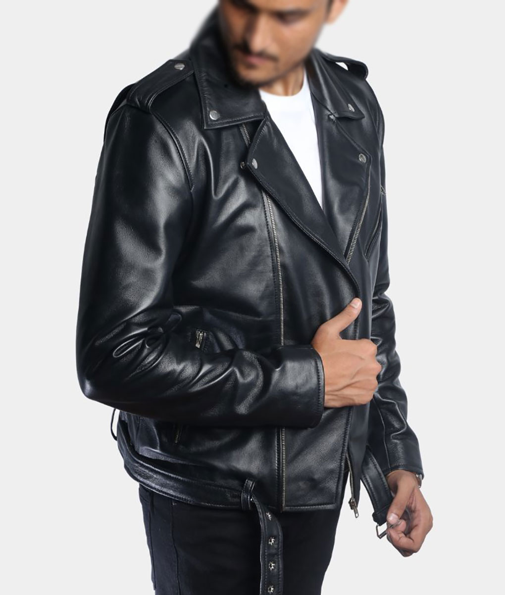 Marlon Brando The Wild One Johnny Strabler Black Biker Jacket | The Leather City