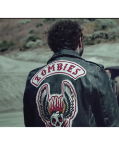 Post Malone Zombies Jacket | Goodbyes Song Vintage Black Leather Jacket