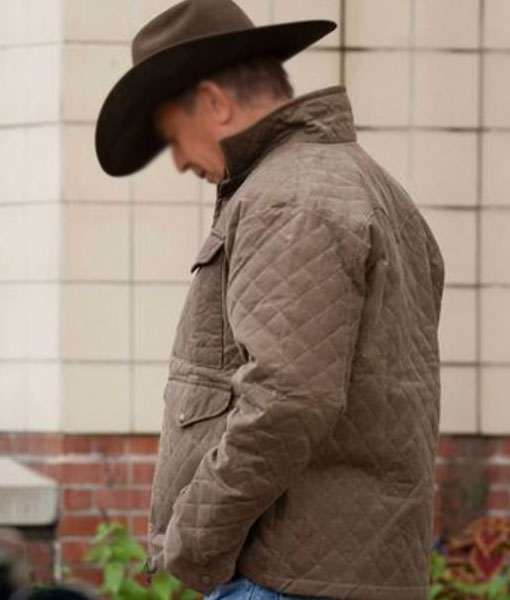 Yellowstone John Dutton Brown Quilted Jacket | Kevin Costner Brown ...