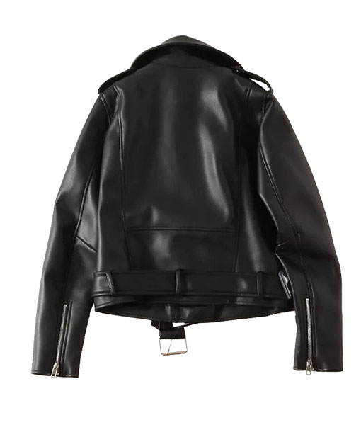 Stowaway Ruby Rose aka Bella Denton Black Biker Leather Jacket ...