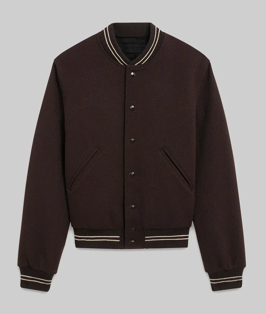 BTS Jimin Brown Fleece Bomber Jacket | TLC