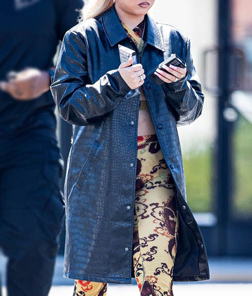 Alabama Barker at Ulta Beauty in Calabasas Black Leather Coat | TLC