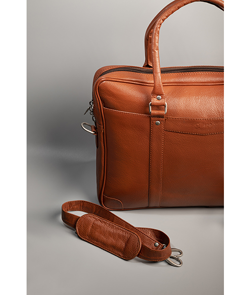Men Brown Leather Laptop Bag | TLC