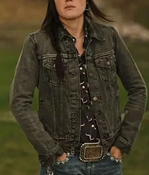 Yellowstone - Mia (Eden Brolin) Black Denim Jacket