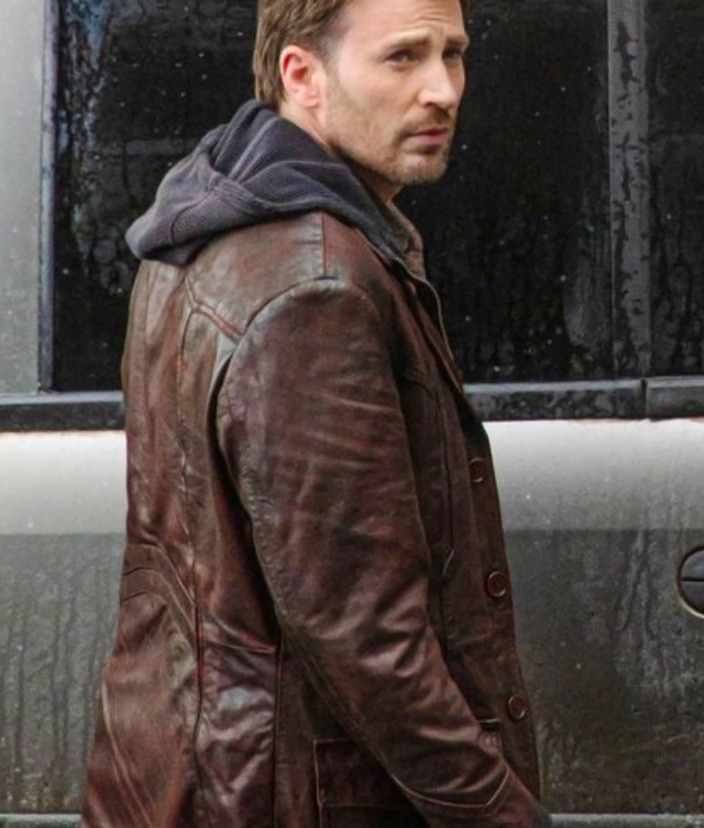 Red One Chris Evans Brown Leather Jacket - Jack O’Malley Brown Leather ...