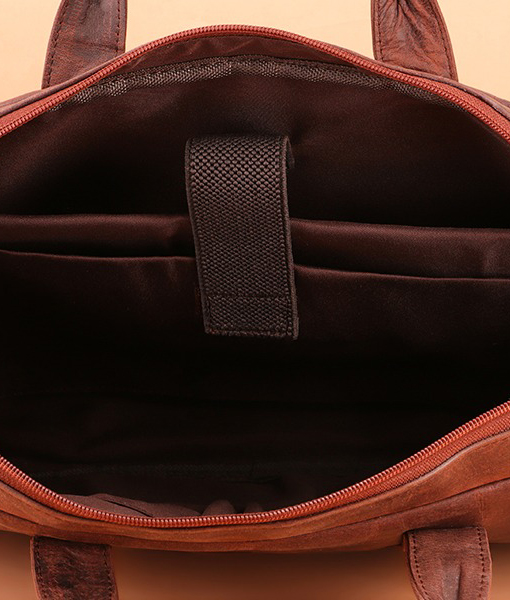 Men’s Style Brown Leather Laptop Bag | TLC