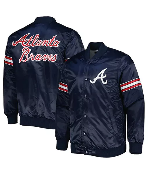 Atlanta Braves Blue Satin Varsity Jacket | TLC