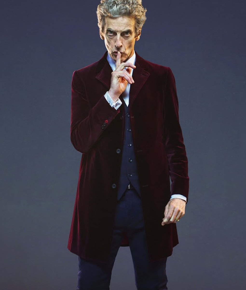 12th Doctor Who Coat | Peter Capaldi Maroon Velvet Coat