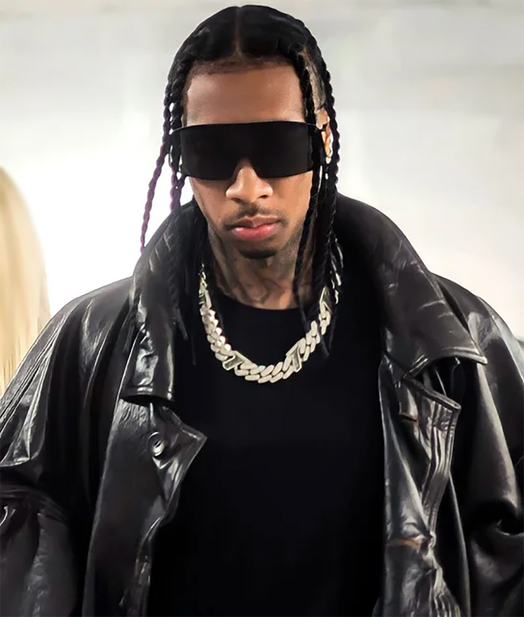 American rapper Tyga Black Leather Coat