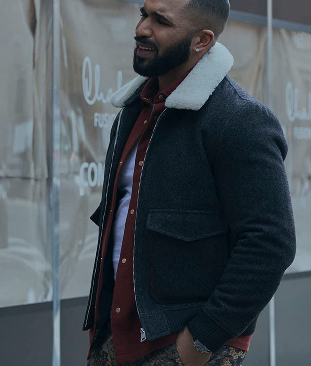 Harlem Ian Walker Black Shearling Jacket - TLC