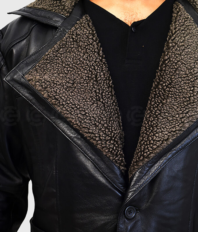 Ryan Gosling Blade Runner 2049 Leather With Shearling Lining Trench Coat