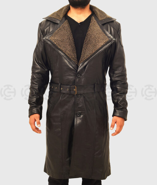 Ryan Gosling Blade Runner 2049 Leather With Shearling Lining Trench Coat