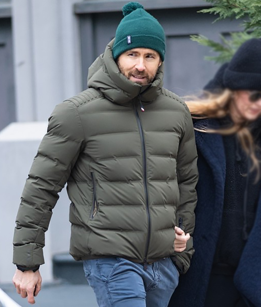 Ryan Reynolds Green Puffer Jacket