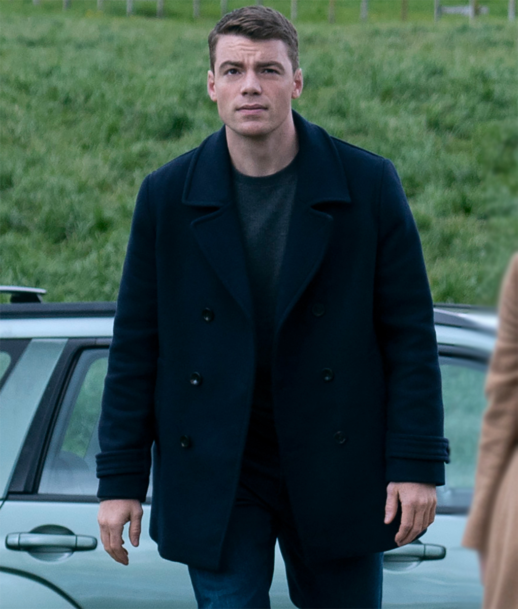The Night Agent Gabriel Basso Black Coat | Peter Sutherland Coat