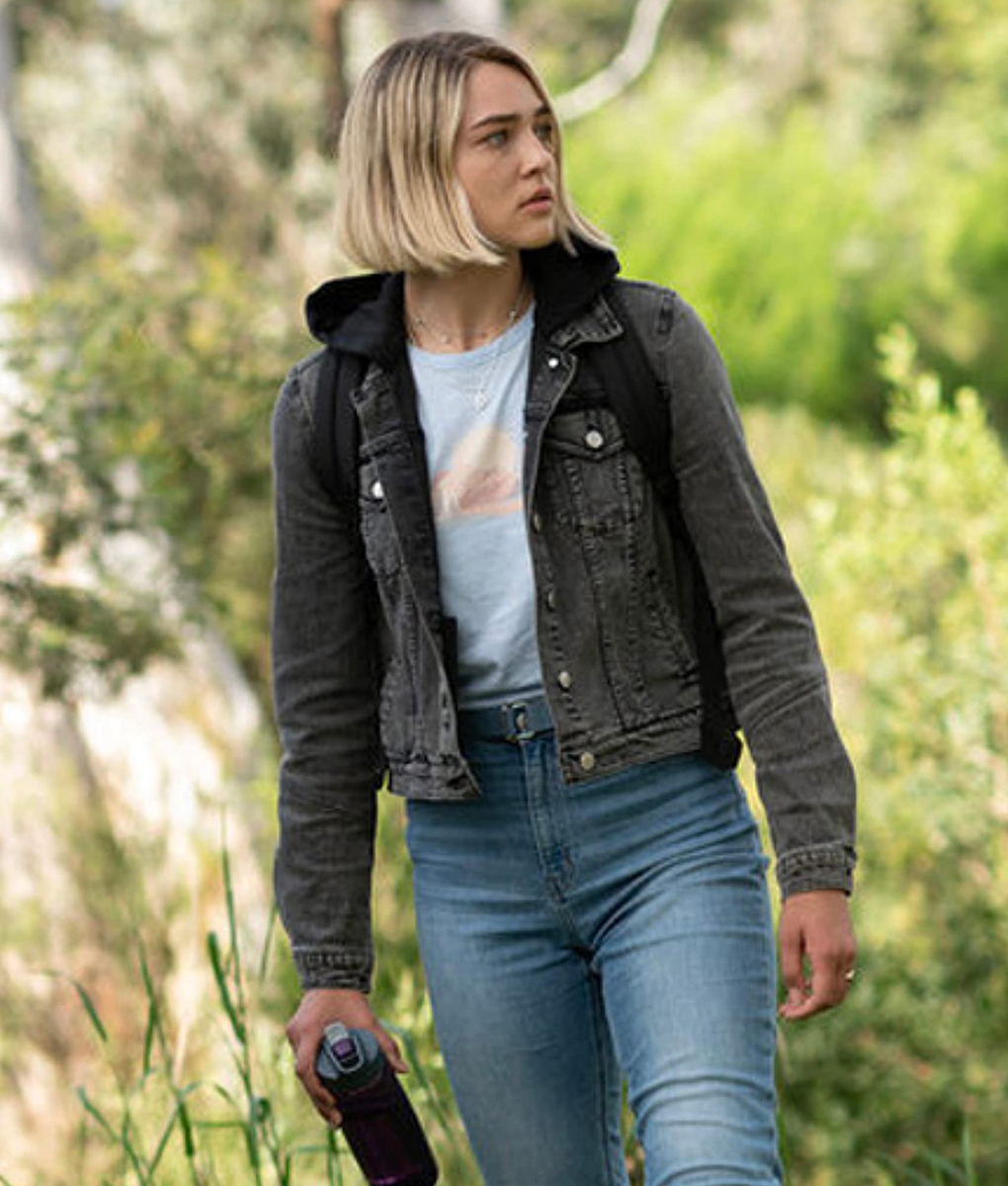La Brea S2 Zyra Gorecki (Izzy Harris) Black Hooded Denim Jacket