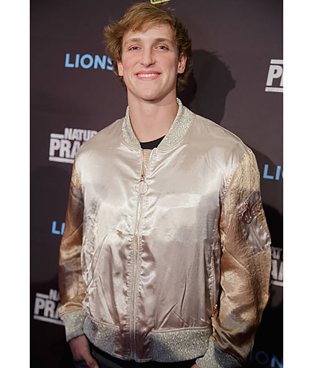 Logan Paul Beige Bomber Jacket