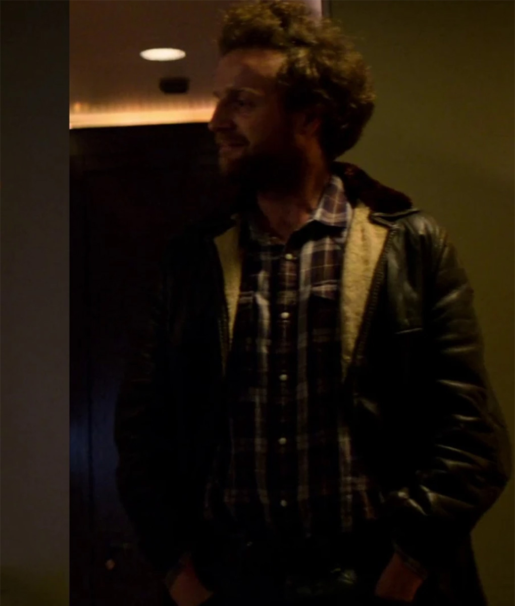 Black Mirror Andrew Gower (Rob) Black Leather Biker Jacket