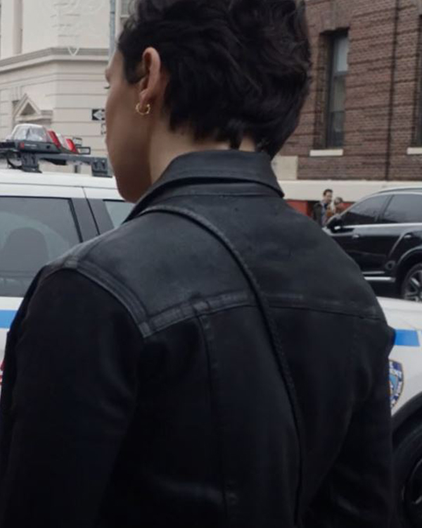 Blue Bloods S13 Rachel Witten Black Leather Trucker Jacket
