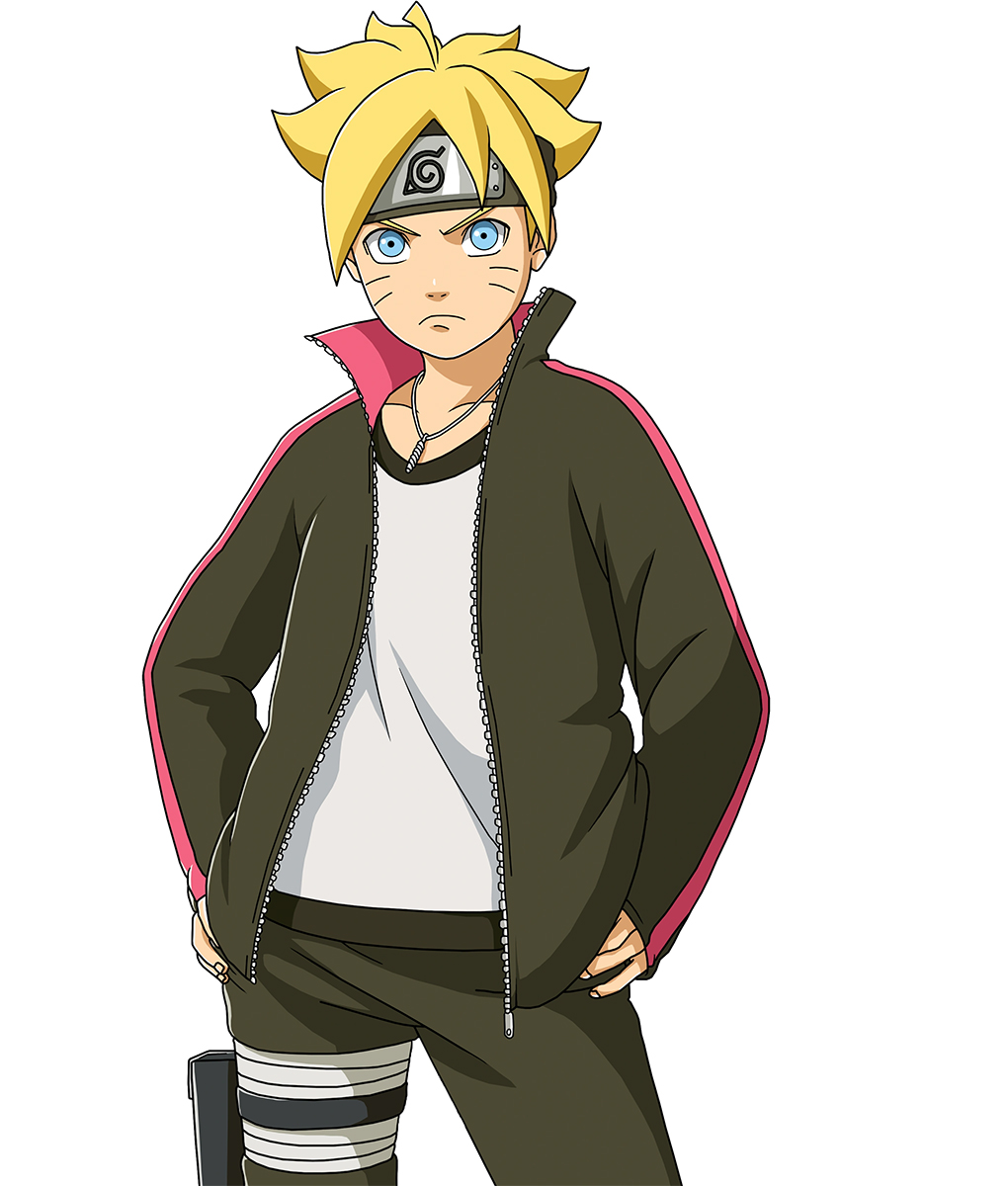 Boruto Uzumaki Green Jacket with Pink Stripe Sleeves