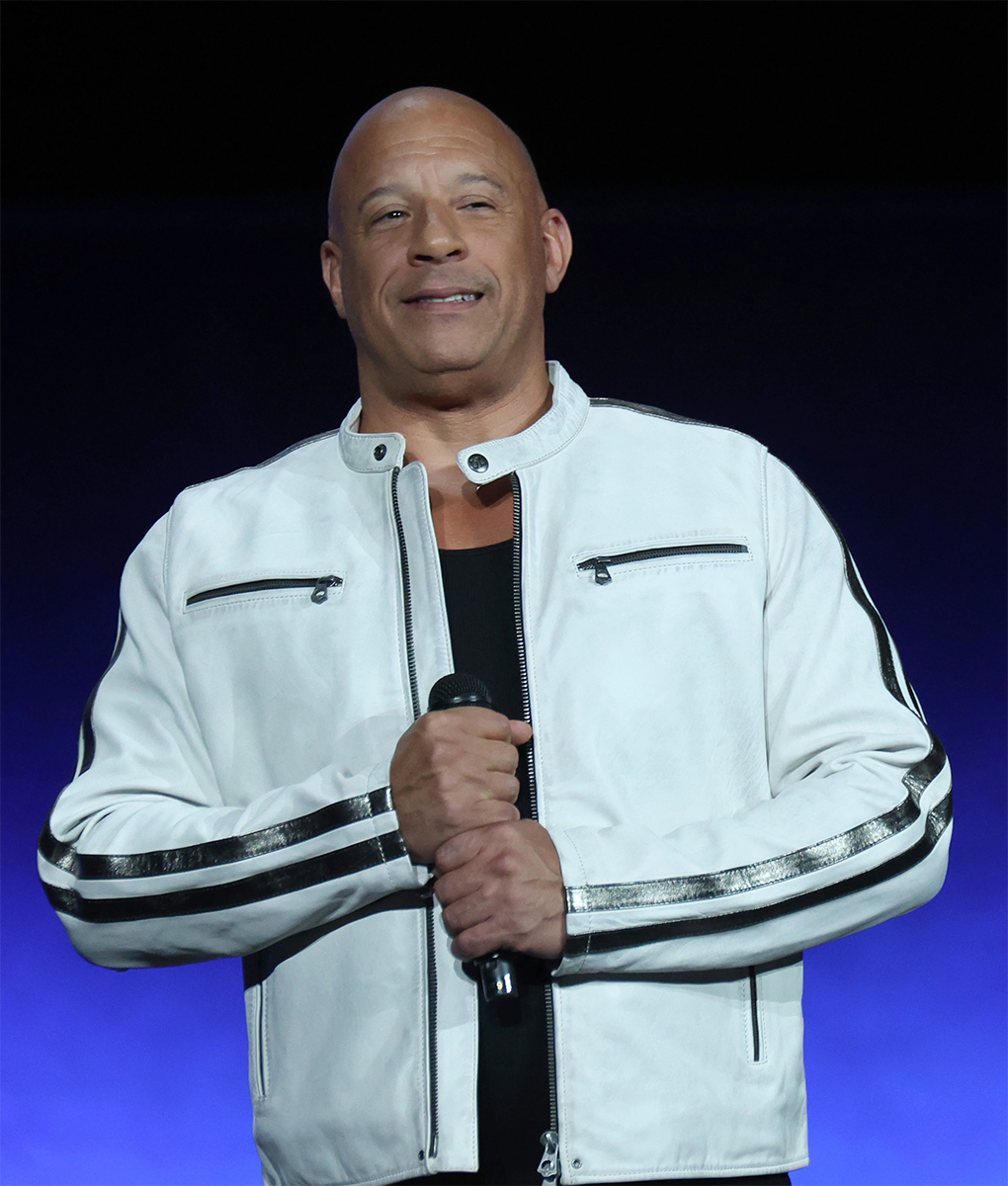Fast X CinemaCon Vin Diesel White Leather Cafe Racer Jacket